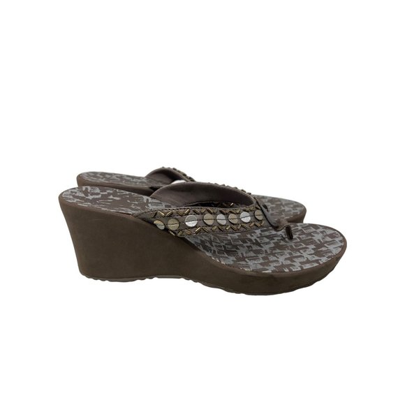 Clarks | Shoes | Clarks Platform Wedge Thong Sandals Womens 8 Boho ...